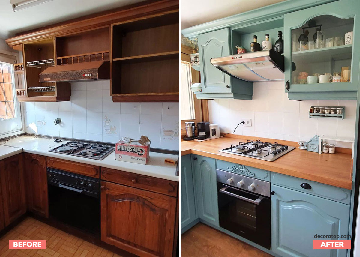 20+ Painted Kitchen Cabinets Before and After: Ideas & Pictures